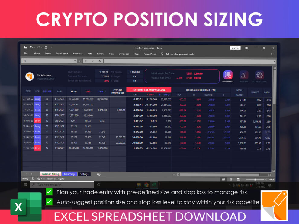Crypto Position Sizing - Rocket Sheets Crypto Position Sizing - Rocket Sheets