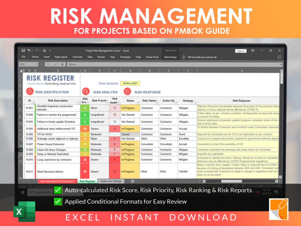 PMBOK Risk Management Template PMBOK Risk Management Template